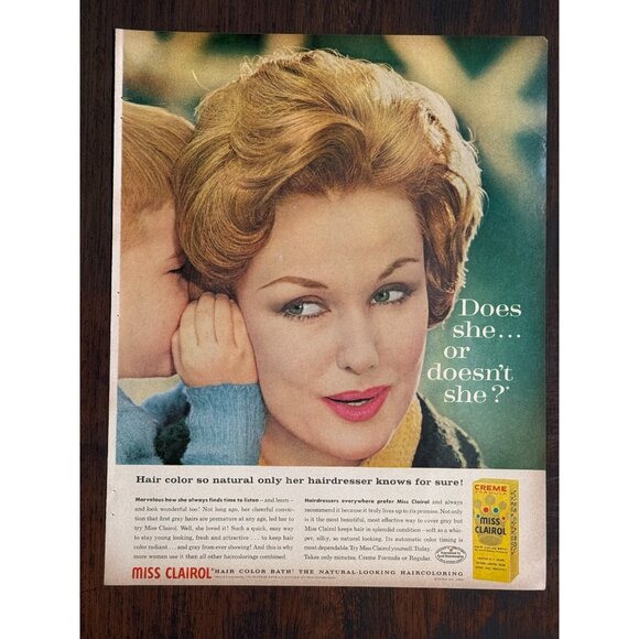Art | Vintage 1962 Miss Clairol Hair Color Blonde Lady Beauty ...